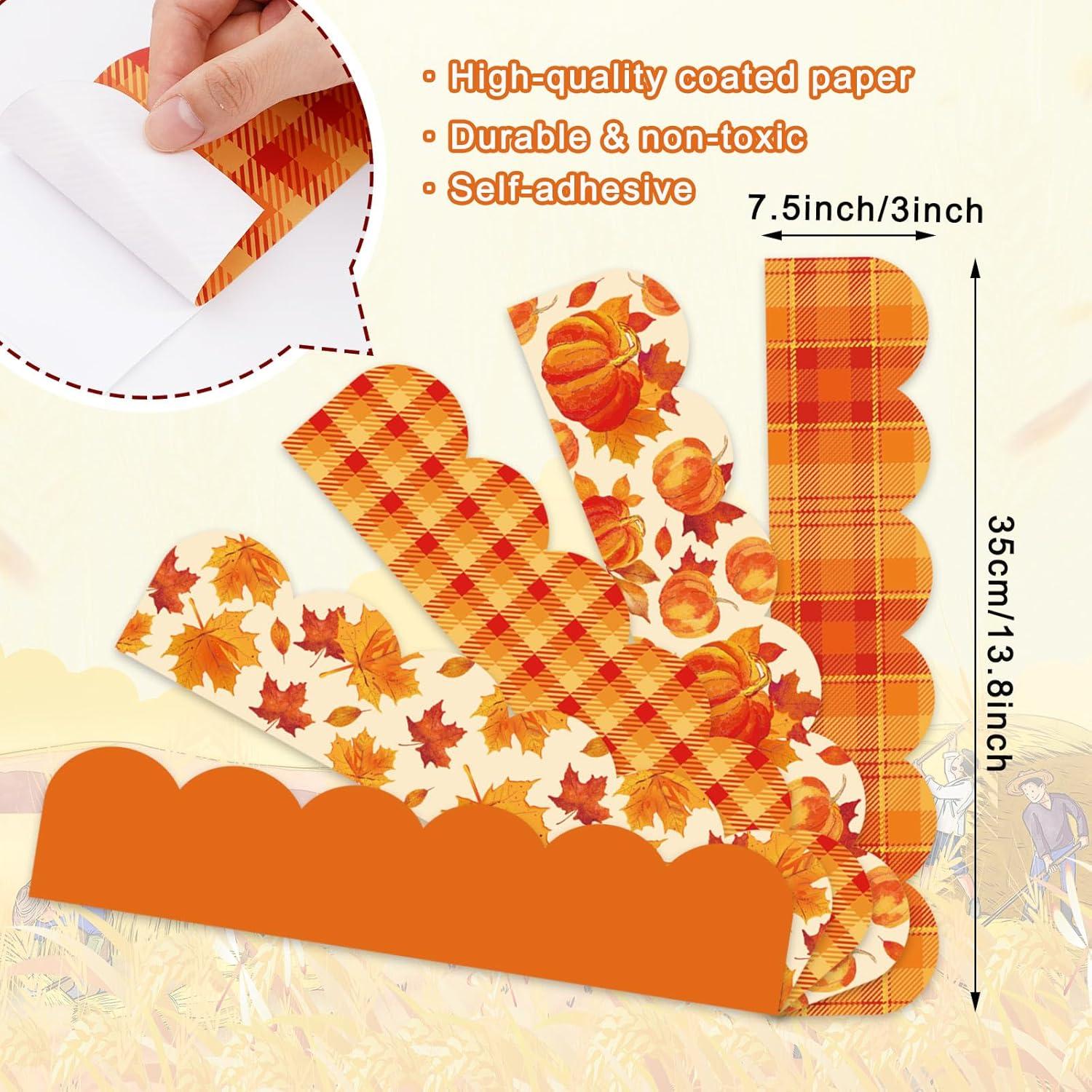 Whaline 69Ft Fall Bulletin Board Borders Watercolor Pumpkin Maple Leaf ...